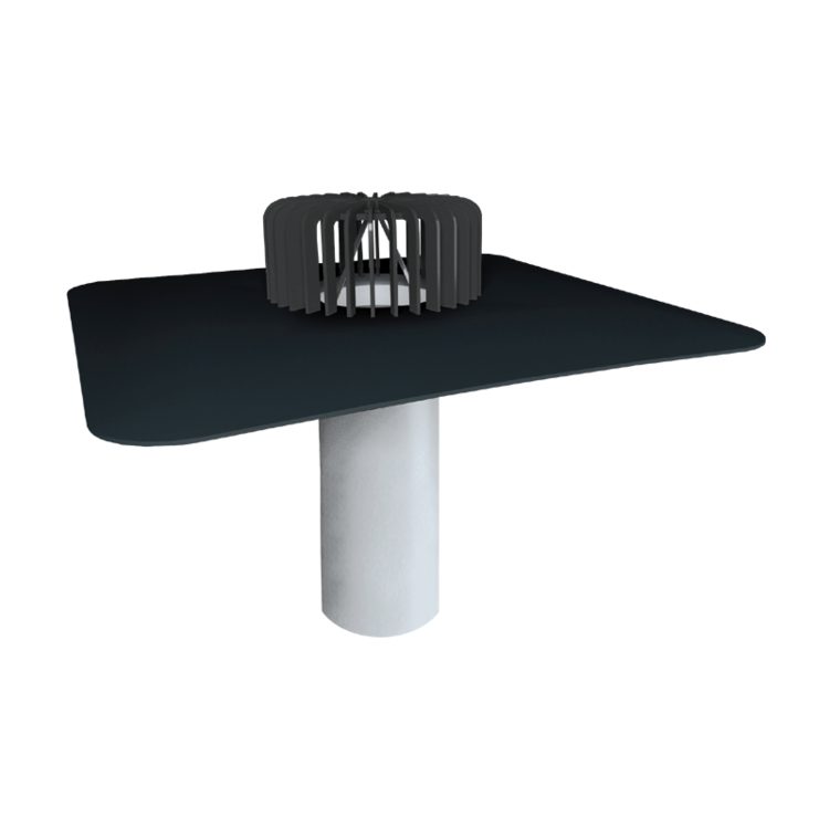 Extended single-wall roof outlets for cold roofs with integrated custom ...